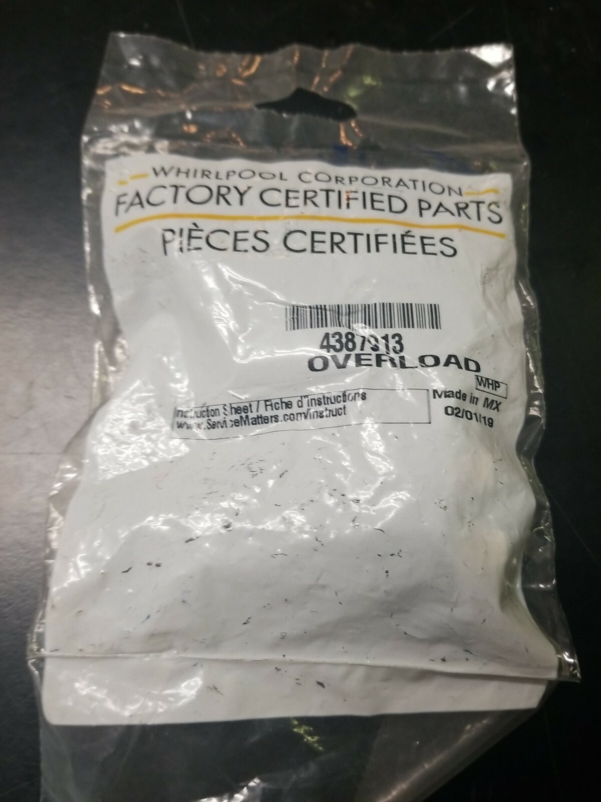 4387913 WHIRLPOOL OEM OVER LOAD AND START RELAY | eBay