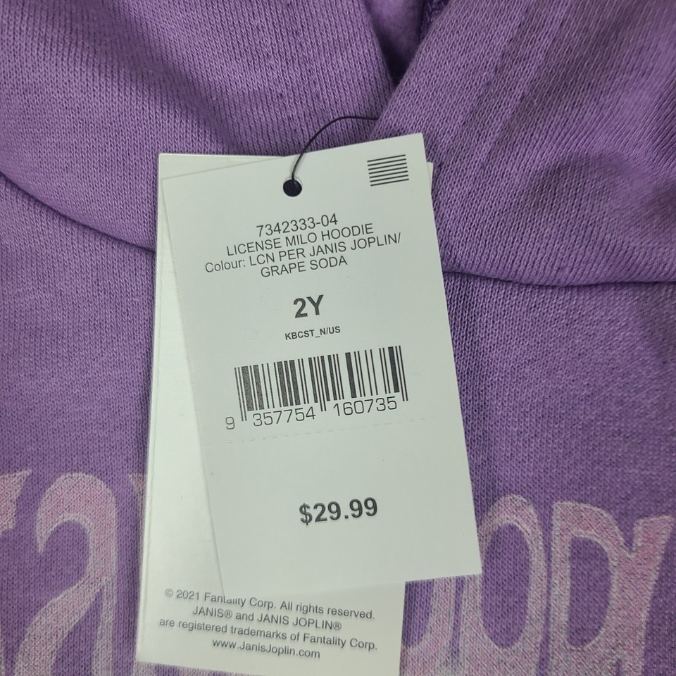 Janis Joplin Milo Graphic Pullover Hoodie Grape Soda Size 2Y Youth ...