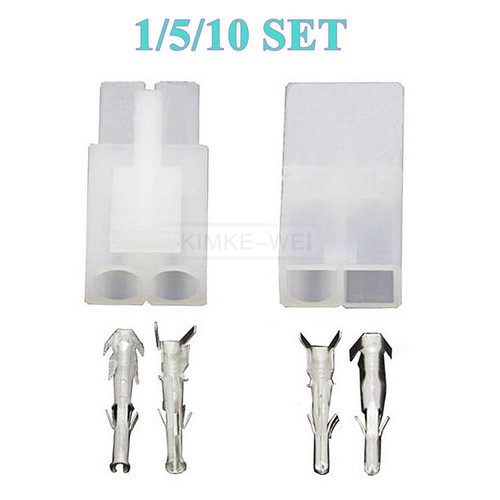 2 Pin/Way L6.2mm Male Female Connector Plug Kit Compatible Tamiya Large ...