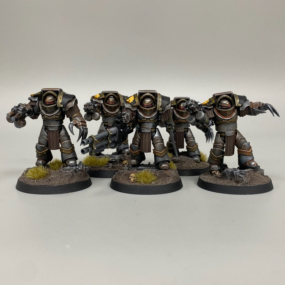5 CHAOS IRON WARRIORS CATAPHRACTII TERMINATORS WARHAMMER 40K HERETIC ...