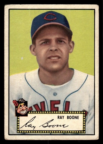 1952 TOPPS RAY BOONE 55 VG BLACK BACK BASEBALL CLEVELAND INDIANS | eBay