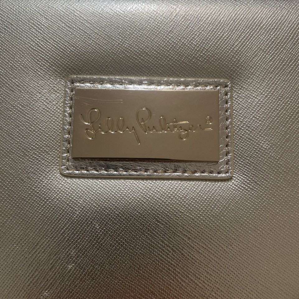 Lilly Pulitzer Hidden Agenda Folio Gold Leatherette Cover Hot Pink ...