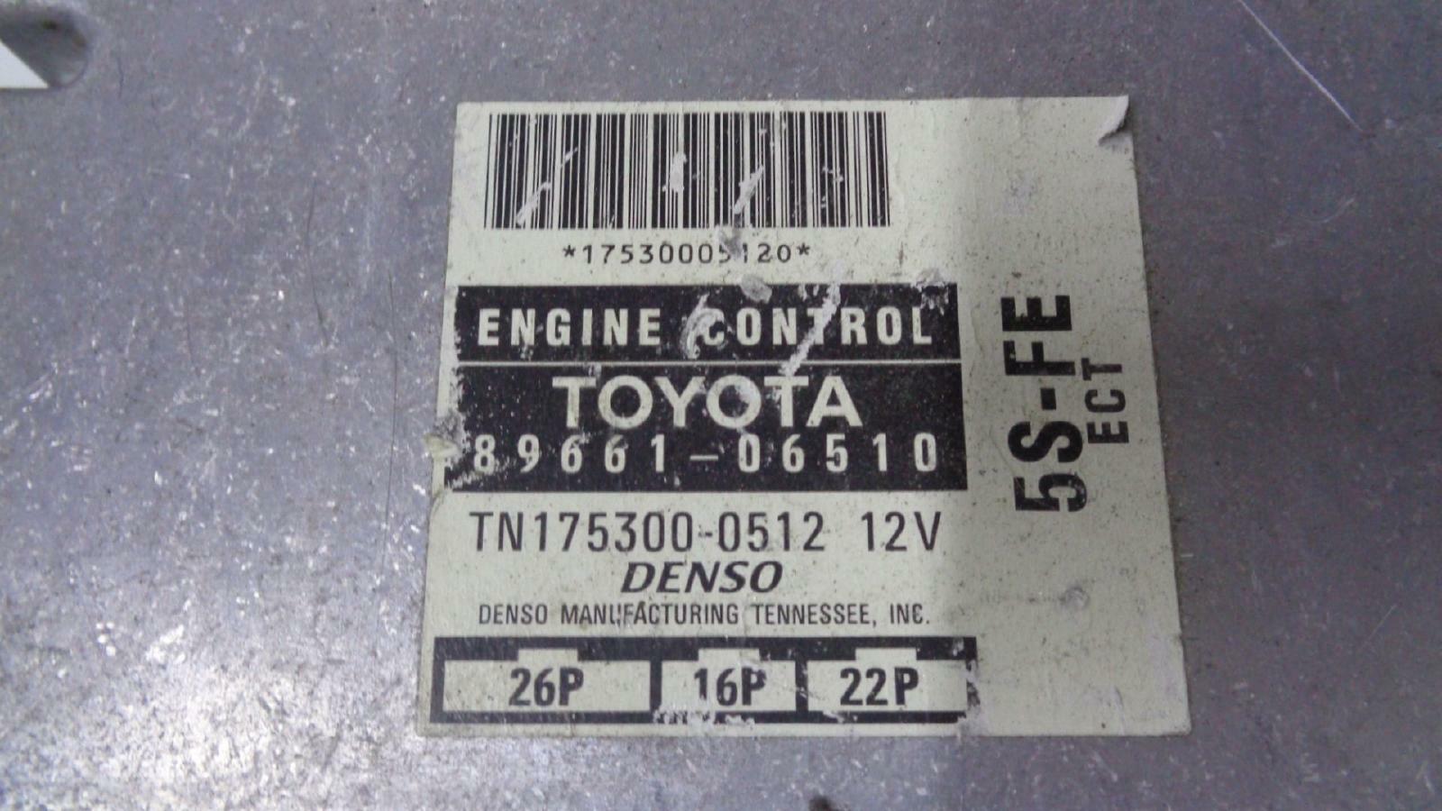 1998 TOYOTA CAMRY ENGINE CONTROL MODULE # 89661-06510 | eBay