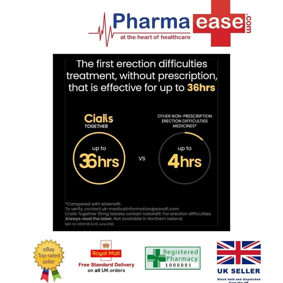 Cialis Together 10mg - 4 Tablets- Treats Erectile Dysfunction-Contains ...