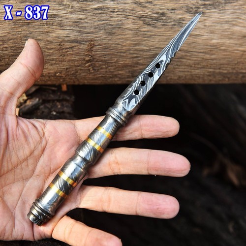 Handmade DAMASCUS STEEL Hunting Dagger Survival Boot KNIFE Full Tang Combat Tri | eBay