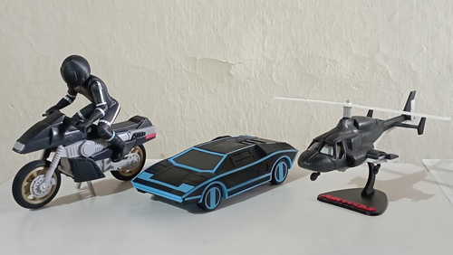 80's vehicles set, Automan 7.5', Street hawk 7' and Airwolf 8' toys ...