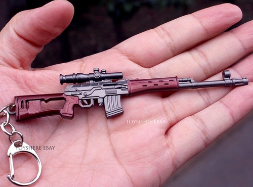 1/12 Mini gun RUSSIA SVD SNIPER Rifle full metal keychain toy gift 12cm ...