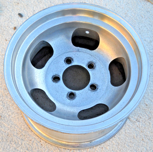 VINTAGE 14"x8" WESTERN WHEEL UNILUG ALUMINUM SLOT MAG WHEEL. 5 x 4.5 ...