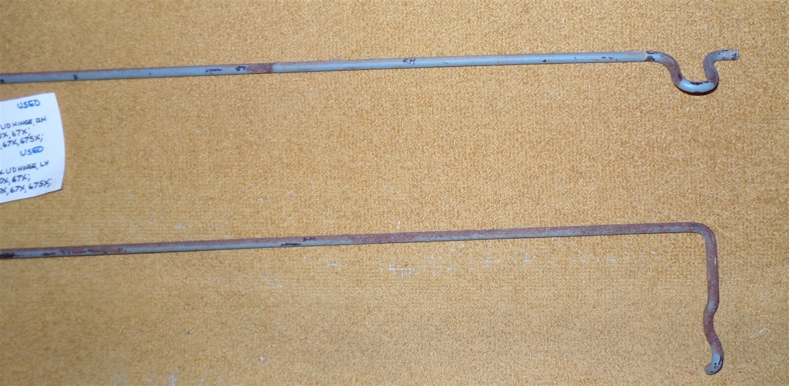 1950-53 Cadillac Coupe RH/LH Trunk Lid Counterbalance Torsion Rods ...