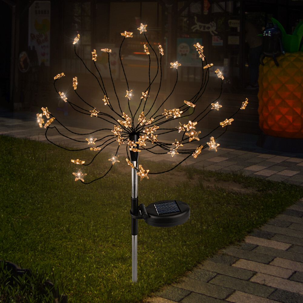 2 PCS Star Stake Firework Fairy Light For Patio Backyard Garden ...