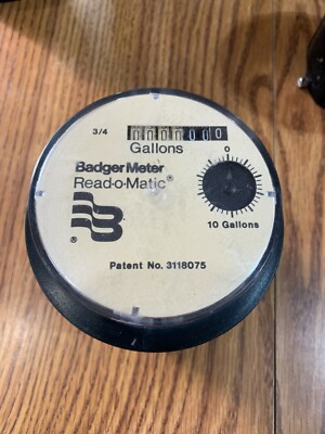 NOS 3/4" BADGER WATER METER HEAD REGISTER GENERATOR READ-O-MATIC EASY ...