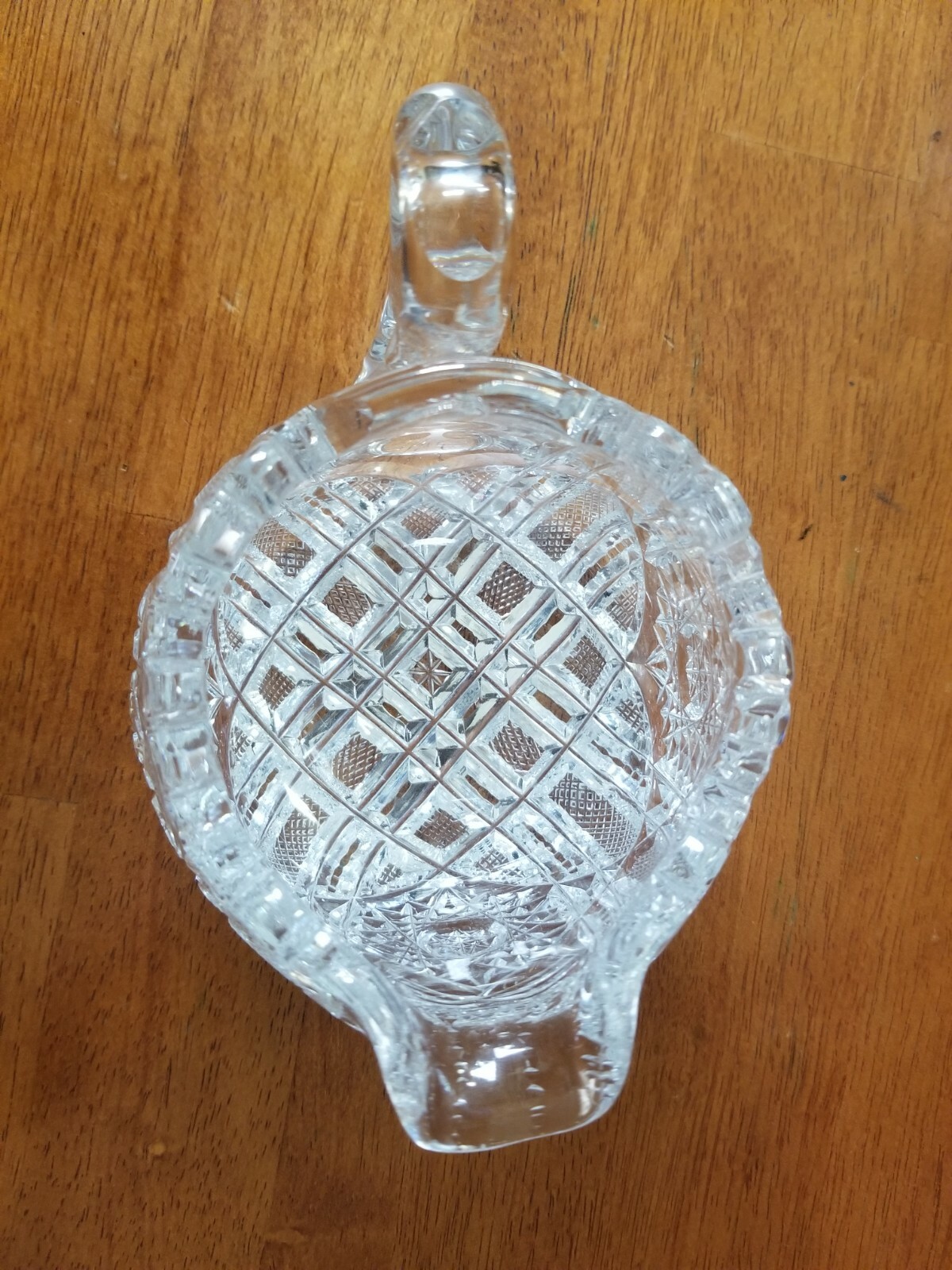 ANTIQUE AMERICAN BRILLIANT J. HOARE CUT GLASS CREAMER ACME PATTERN ...