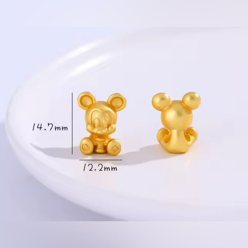 24K Gold Filled Disney Mickey Mouse Holding Monogram Charm Bead Clover ...