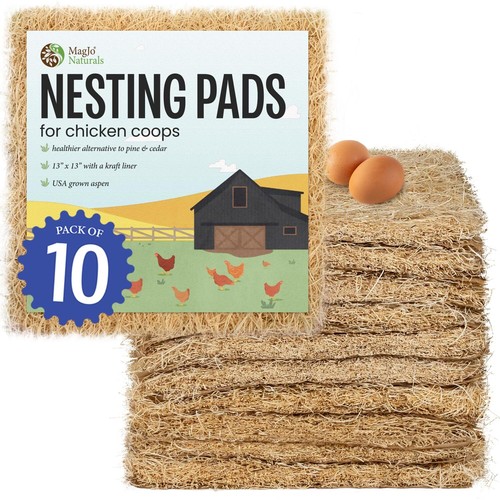 Premium Aspen 10 Pads Excelsior Nesting Liners 10 Pads Chicken Bedding ...