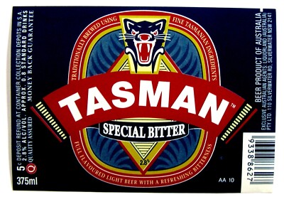 Australian Beer Conn/Liquorland TASMAN SPECIAL BITTER beer label ...