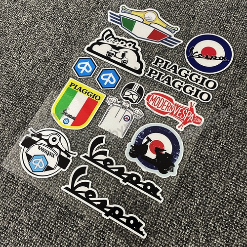 Motorcycle Fuel Tank Emblem Decals for Vespa PIAGGIO Racing Reflective ...