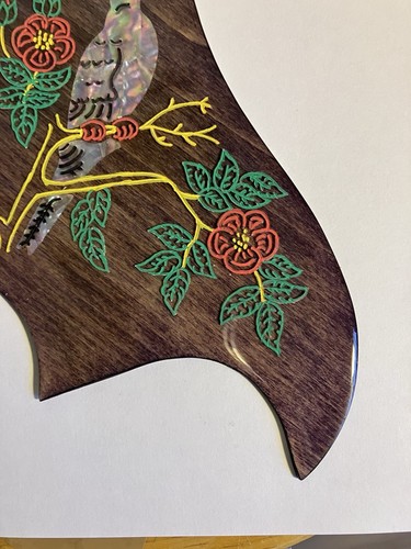 Gibson style Dove Pickguard engraved with Real Mother Of Pearl Veneer ...