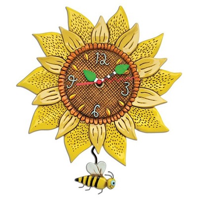 Allen Designs Bee Sunny Sunflower Wall Clock with Bee Pendulum | eBay