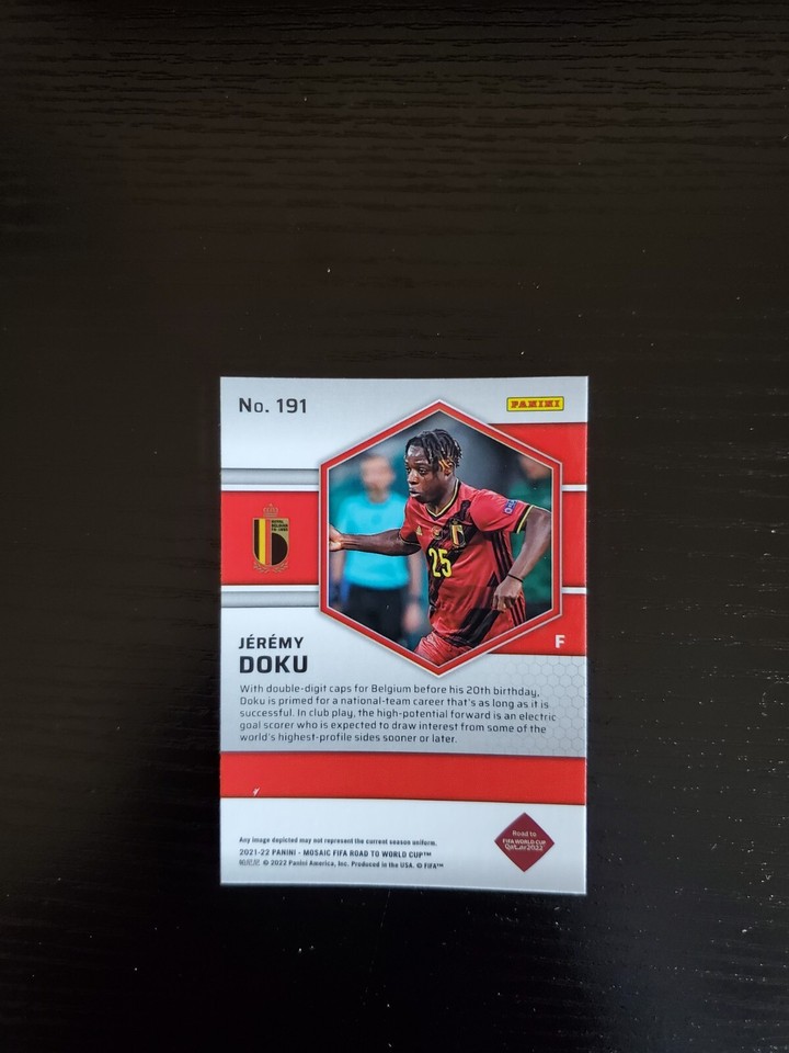 Jeremy Doku - 2021-22 Mosaic Road to FIFA World Cup Base Card #191 | eBay