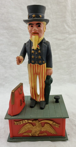 Vintage Plastic Uncle Sam Mechanical Coin Money Bank | eBay