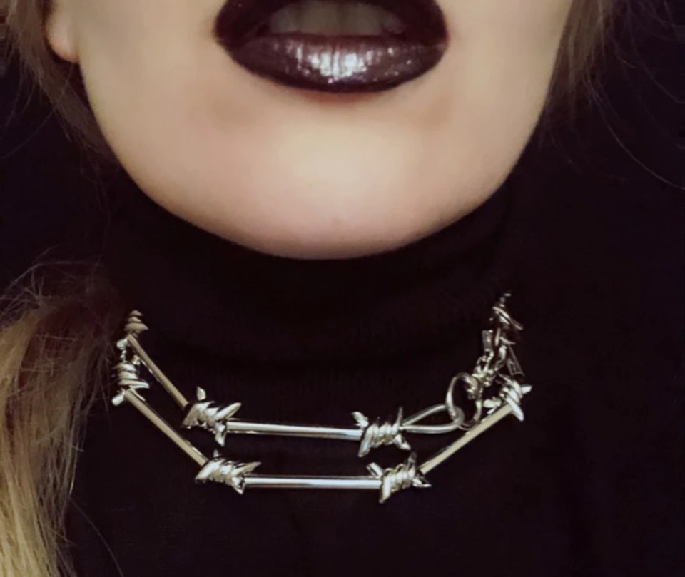 Punk Rock Emo Goth Silver Barbed Wire Chain Necklace or Pant Chain - 29 ...