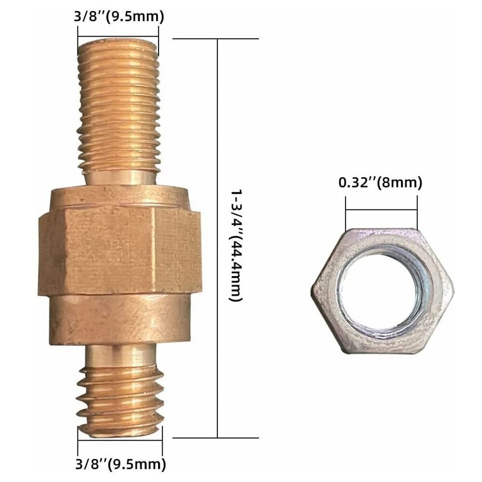 2x Side Post Battery Terminal 3/8 16&24 Bolts Stud Extender Extension ...