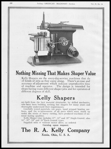 1912 The R. A. Kelly Company Xenia Ohio Photo Shaper Machine Vintage ...
