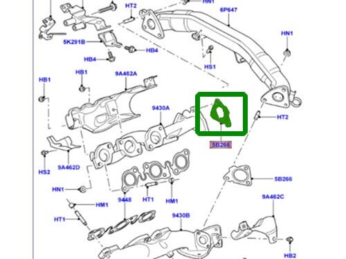 LAND ROVER EXHAUST MANIFOLD GASKET 3.0L DIESEL LR4 RANGE ROVER LR072304 ...