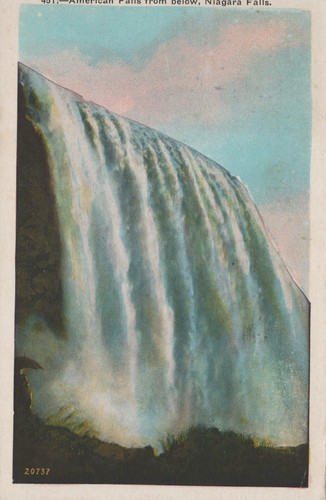 American Niagara Falls New York White Border Vintage Post Card Roaring ...