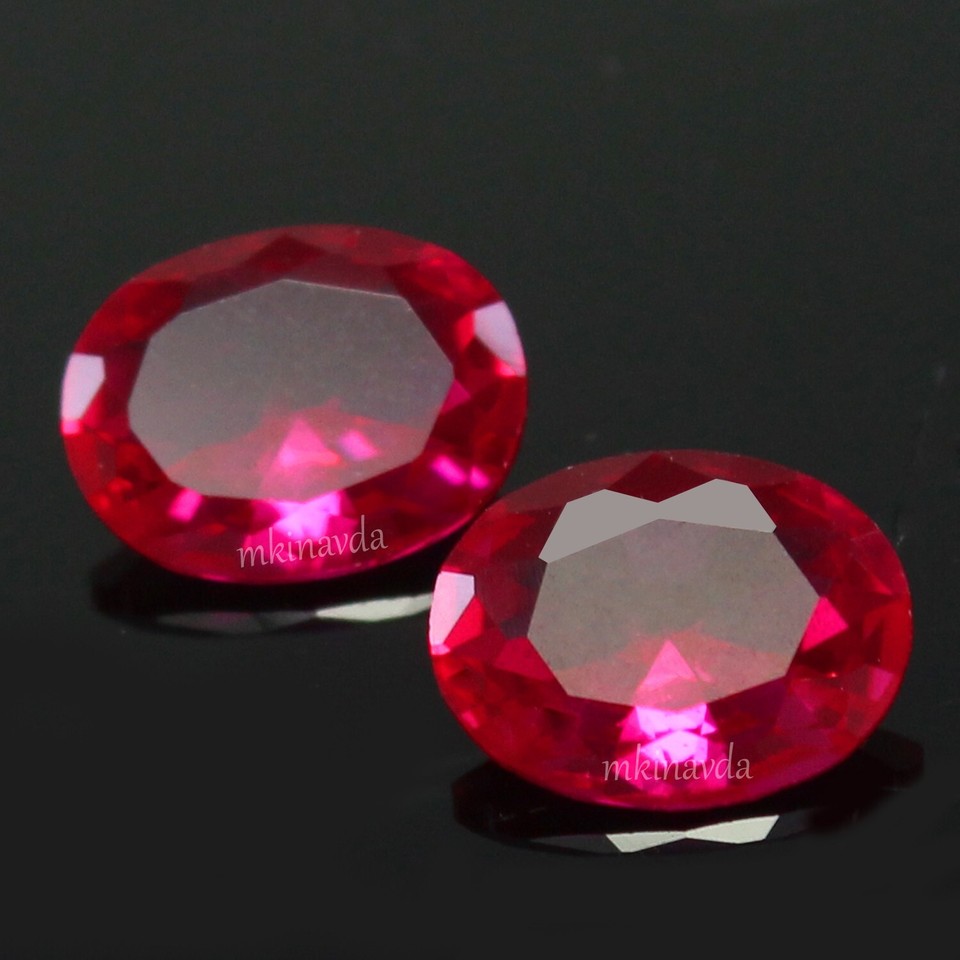 Natural Certified Burma Pigeon Blood Red Ruby 3x2 MM Oval Cut Pair ...