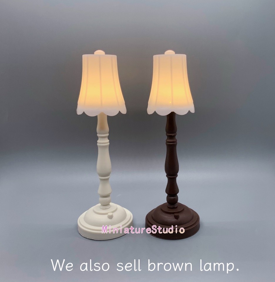 1/6 LED Desk White Lamp Light Furniture Dollhouse Miniature Toys | eBay