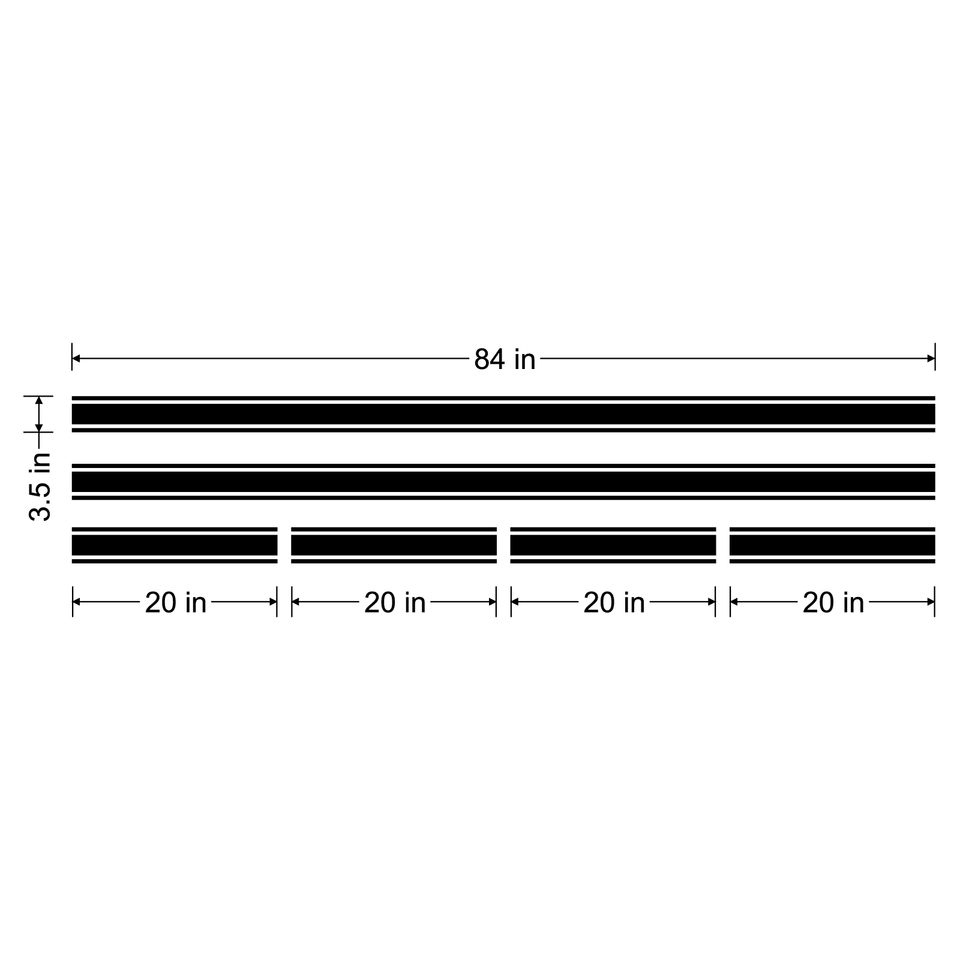 Universal 3M Vinyl Rocker Panel Stripes for any Car or Truck Side Door ...