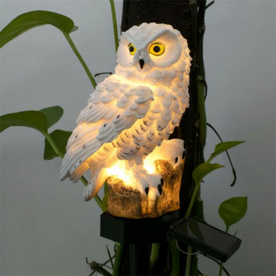 Outdoor Solar Power LED Owl Light Garden Yard Landscape Decor Lamp ...