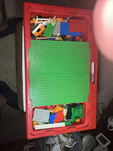 Vtg 1998 LEGO Red Lap Table Travel Storage Tray Sliding Carrying Case ...