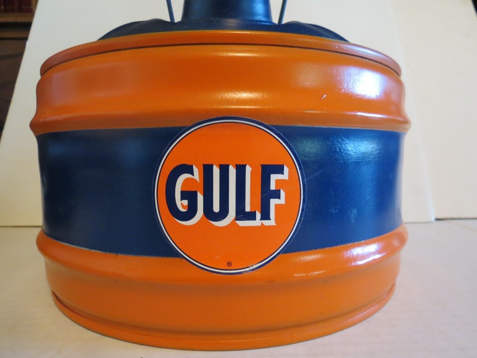 Vintage 2-1/2 Gallon Gulf Motor Oil Gas Station Fuel Can - Excellent ...