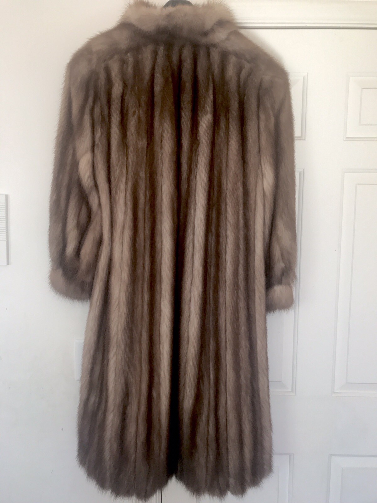 Mint Designer Full length Stone Marten Sable Fur coat Stroller Sz L-XL ...