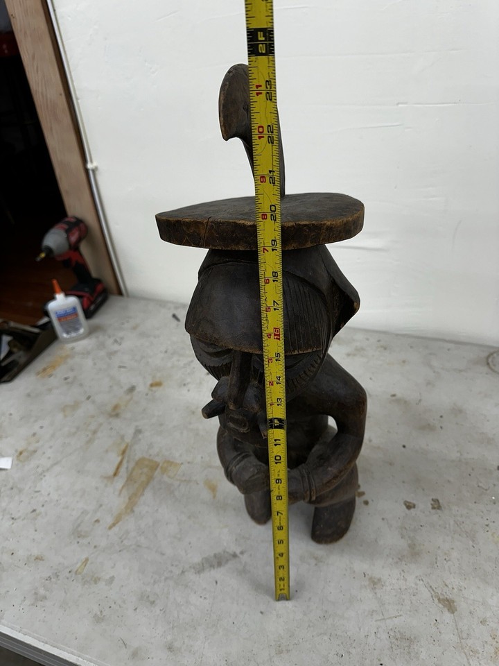 Large Antique African Suku Tribe Wooden African Art Sculpture Hand ...