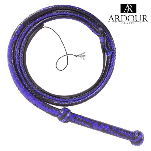 Purple Rope Core Whip-6ft Handmade Cowhide Leather Equestrian Bullwhip ...