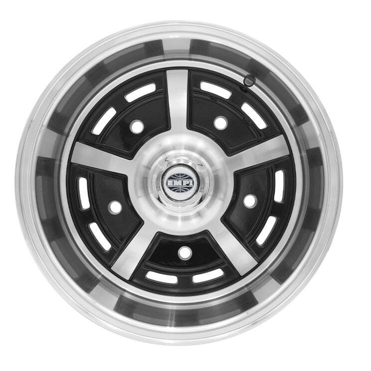 Set Of 4 15" X 5" & 15" X 8" Vw Bug 5 Lug Black Empi Sprint Star Wheels ...
