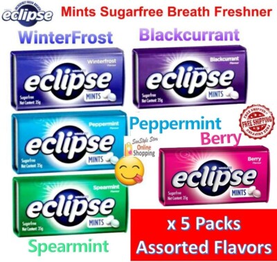 5 Packs ECLIPSE Sugar Free Mints Candy Sweet Assorted Flavors FREE ...