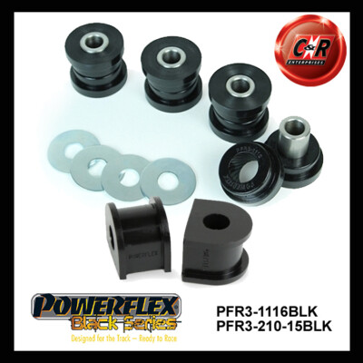 Powerflex Black Rear ARB 15mm + ARB Link Bushes Fits Audi A6 C5 4WD (97 ...