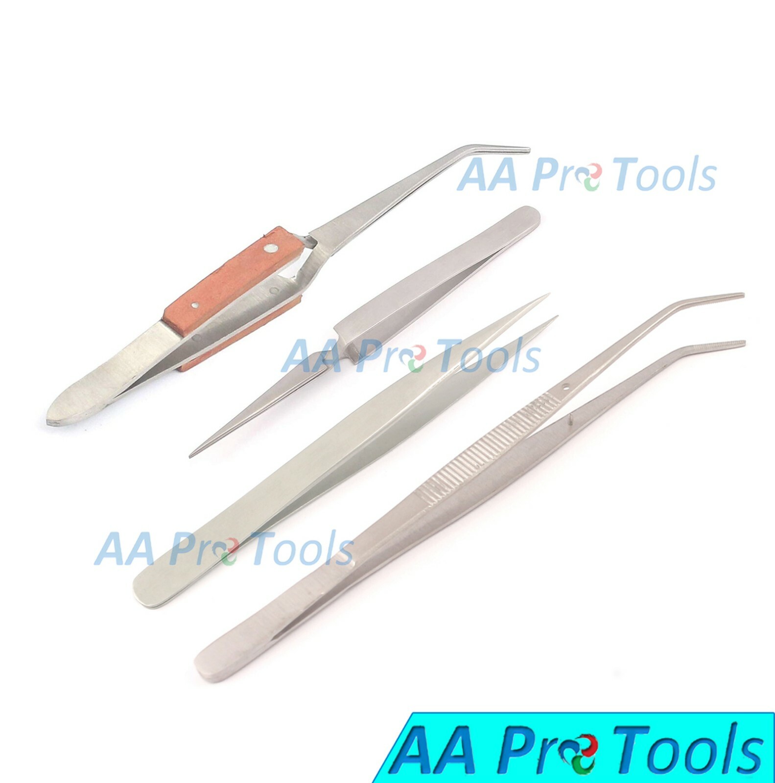 Utility Tweezers Set Of 4 - Bent Nose Cross Locking Tweezers | eBay