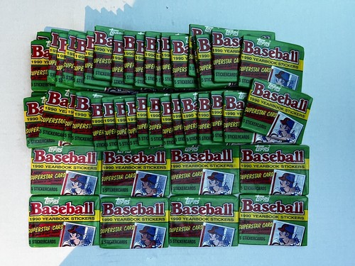 Vintage Topps Baseball Yearbook Stickers Lot of 48 Sealed Wax Packs ...