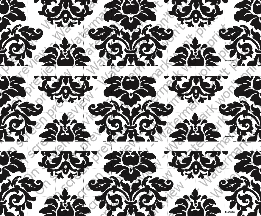 Black Damask Border
