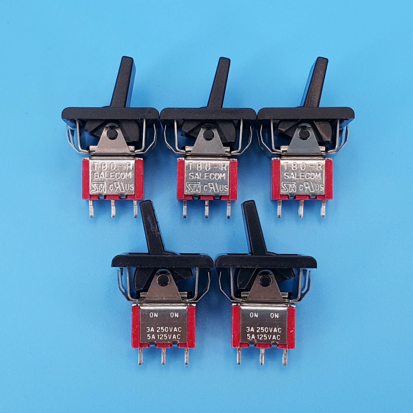 5Pcs R8015A-P14 One Way Momentary 3Pin ON-MOM 2-Gears Mini Paddle ...