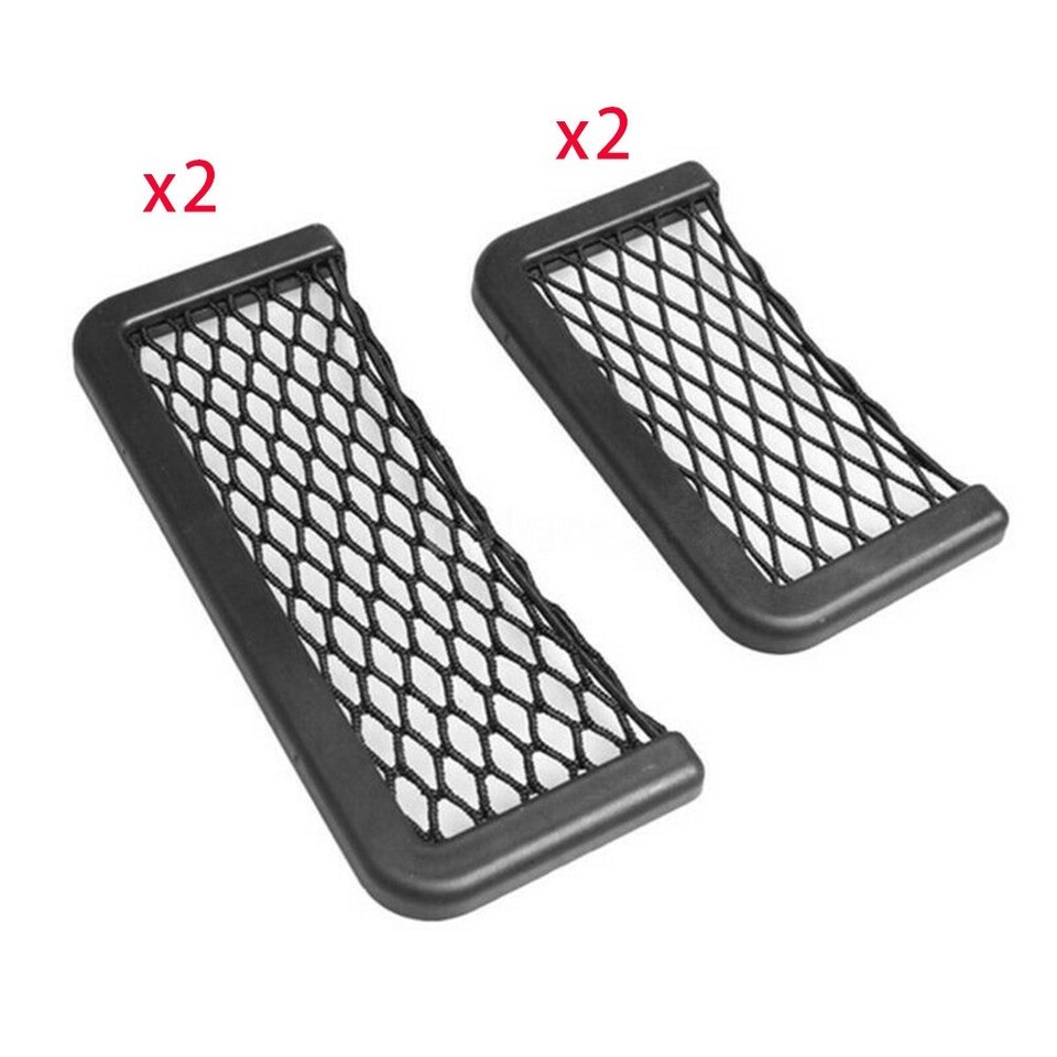 2 Small 2 Large Car Seat Back Storage Elastic Mesh Net Bag Luggage ...