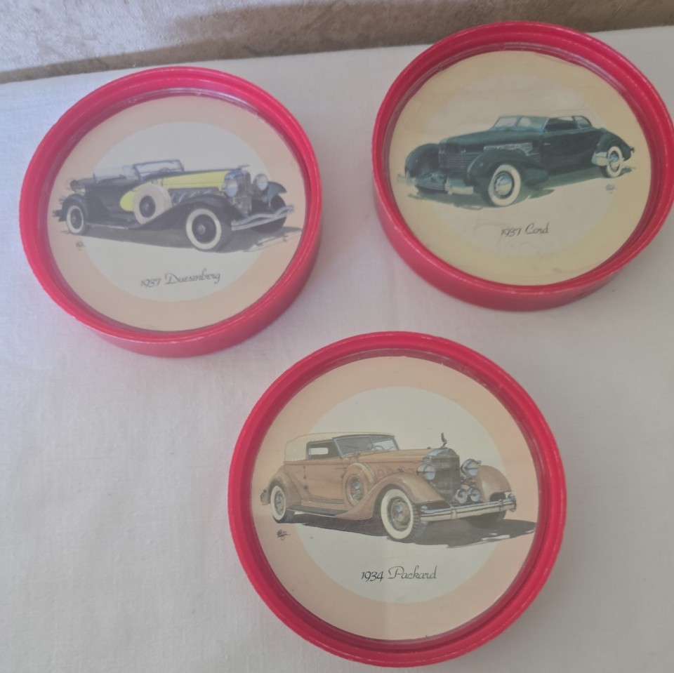Vintage Ford Classic Cars Pictures Both Sides Coasters Set Of 4 | eBay
