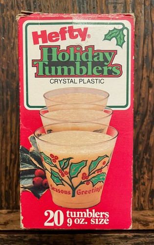 Hefty Holiday Tumblers Crystal Plastic 9 oz 20 Cups Christmas ...