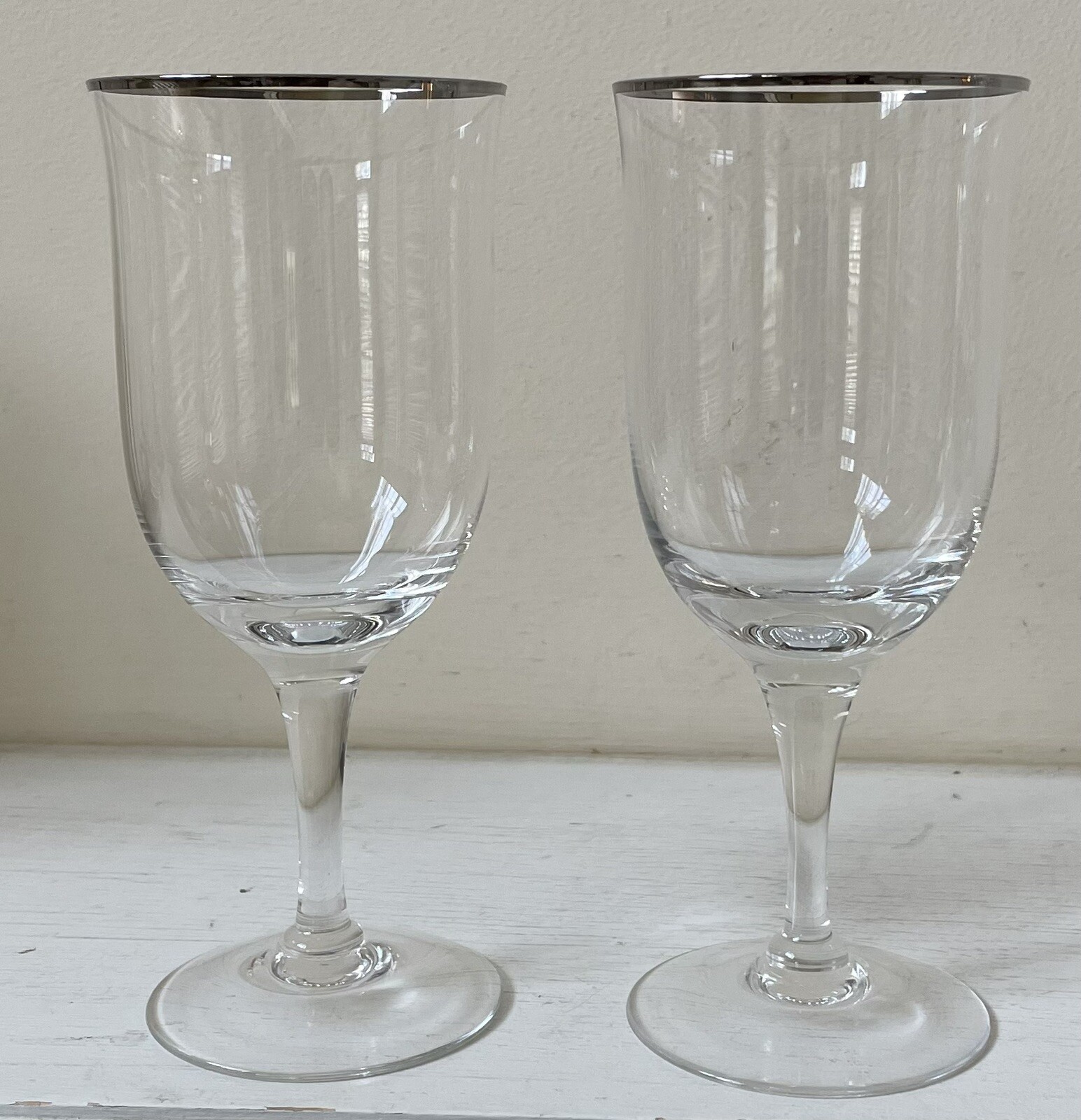 Set of 2 Noritake Crystal PARIS 7 5/8" Iced Tea Goblets "Platinum Trim ...