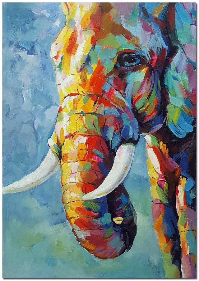Paintings Of Colorful Elephants